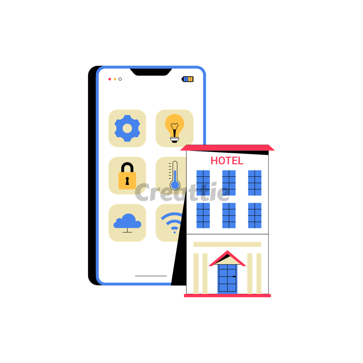 Download Hotel Facilities animation in Lottie JSON