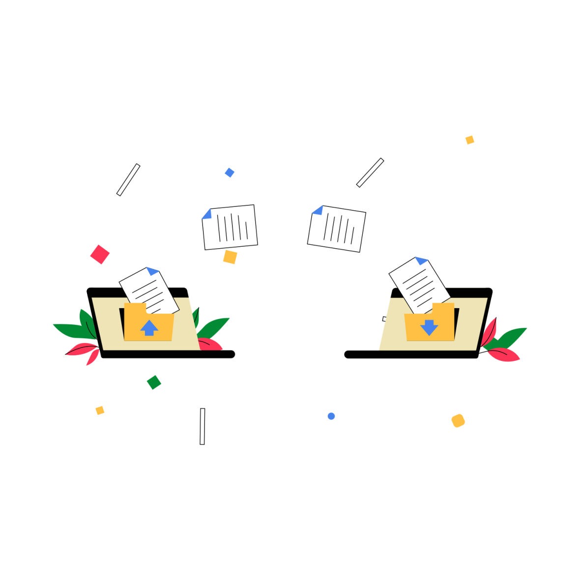 Download File Transformation animation in Lottie JSON