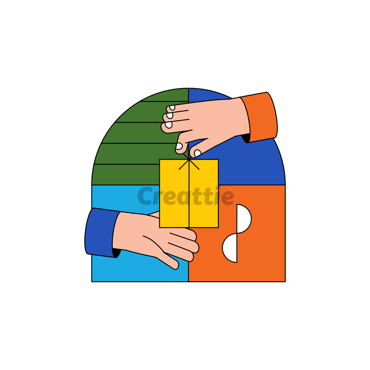 Download Gift Handover animation in Lottie JSON