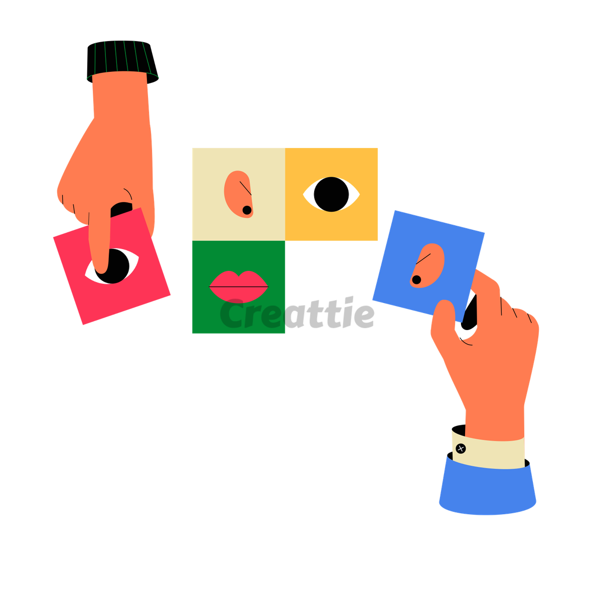 Download Choosing Hands animation in Lottie JSON