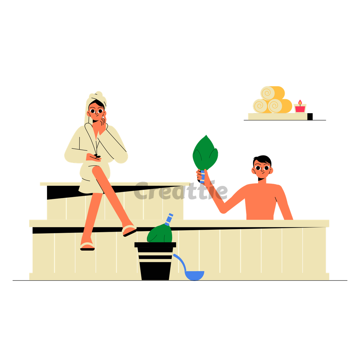 Download Sauna animation in Lottie JSON