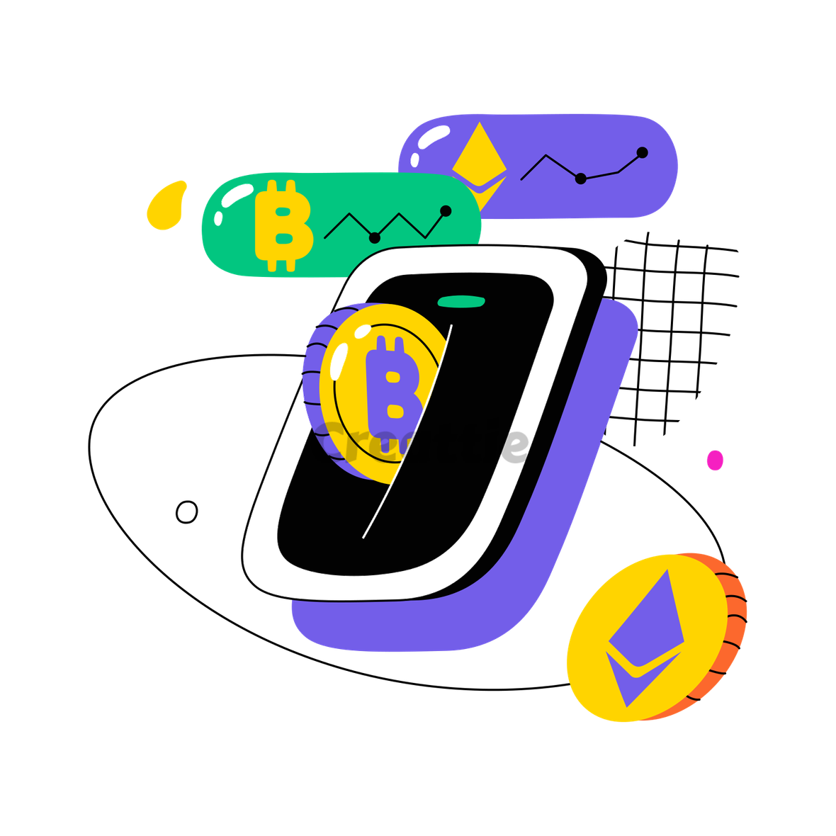 Download Bitcoin App animation in Lottie JSON