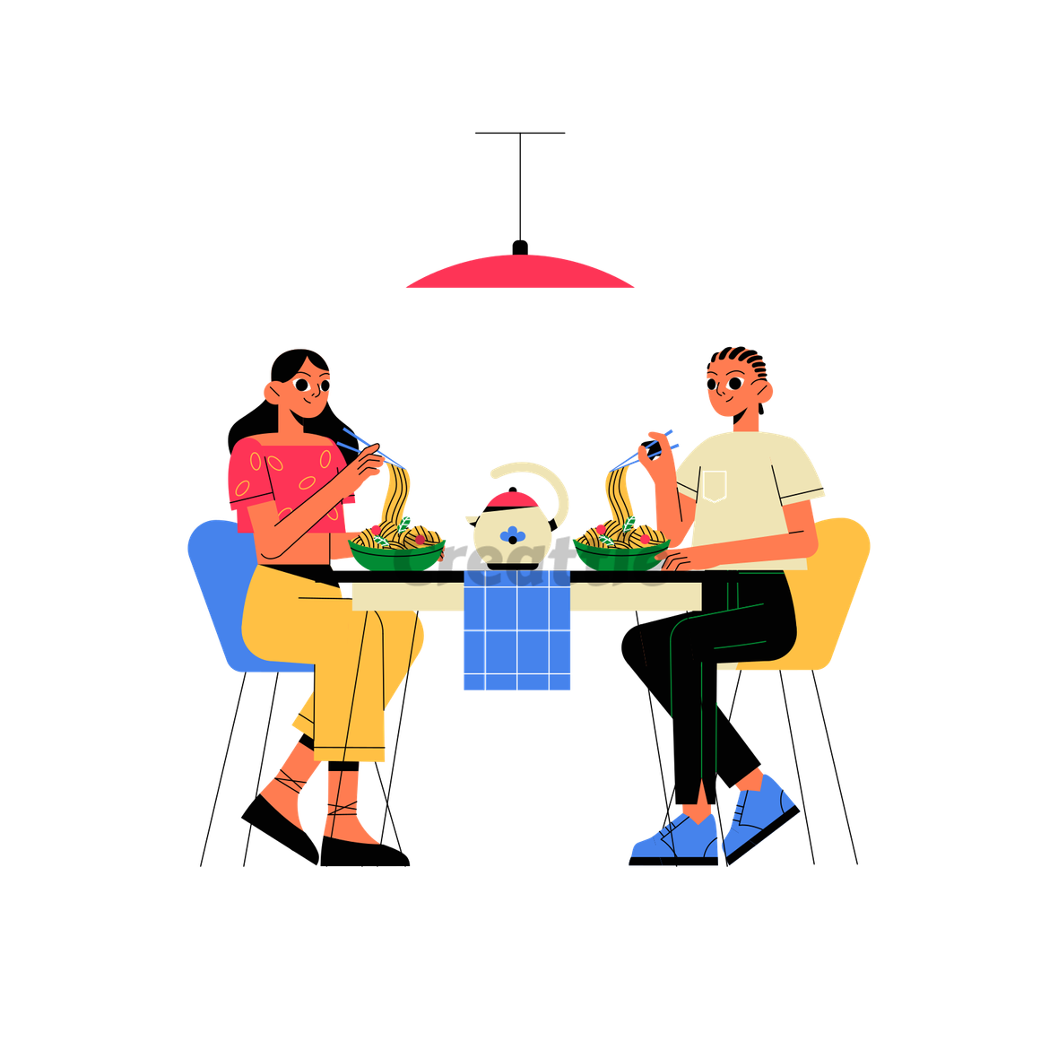 Download People Eating animation in Lottie JSON