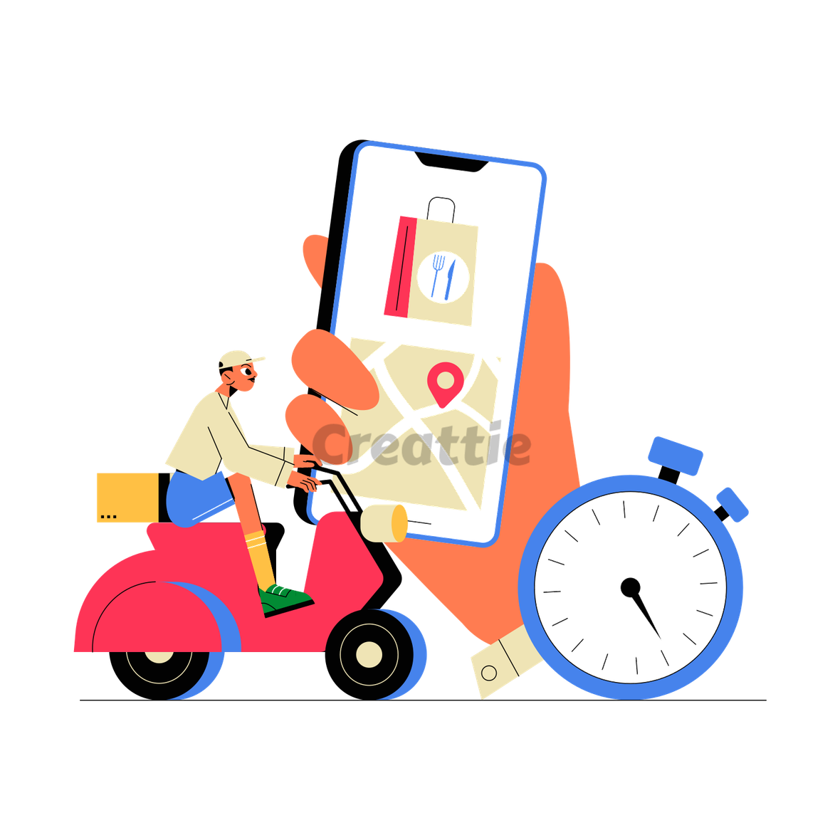 Download Food Delivery Tracking animation in Lottie JSON