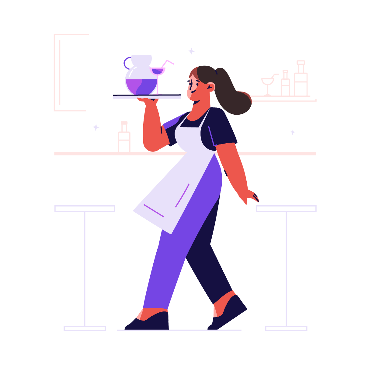 Download Waitress animation in Lottie JSON