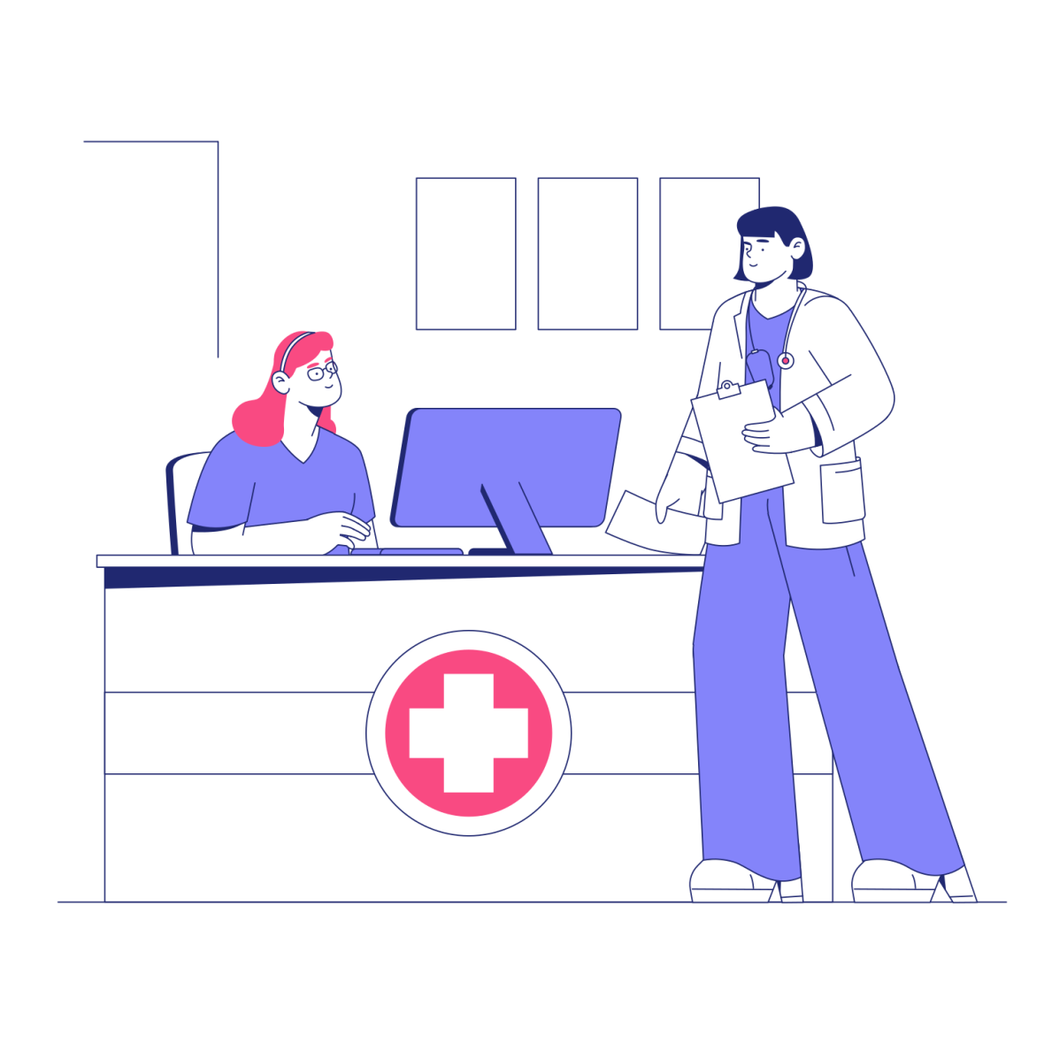 Download Hospital Reception animation in Lottie JSON