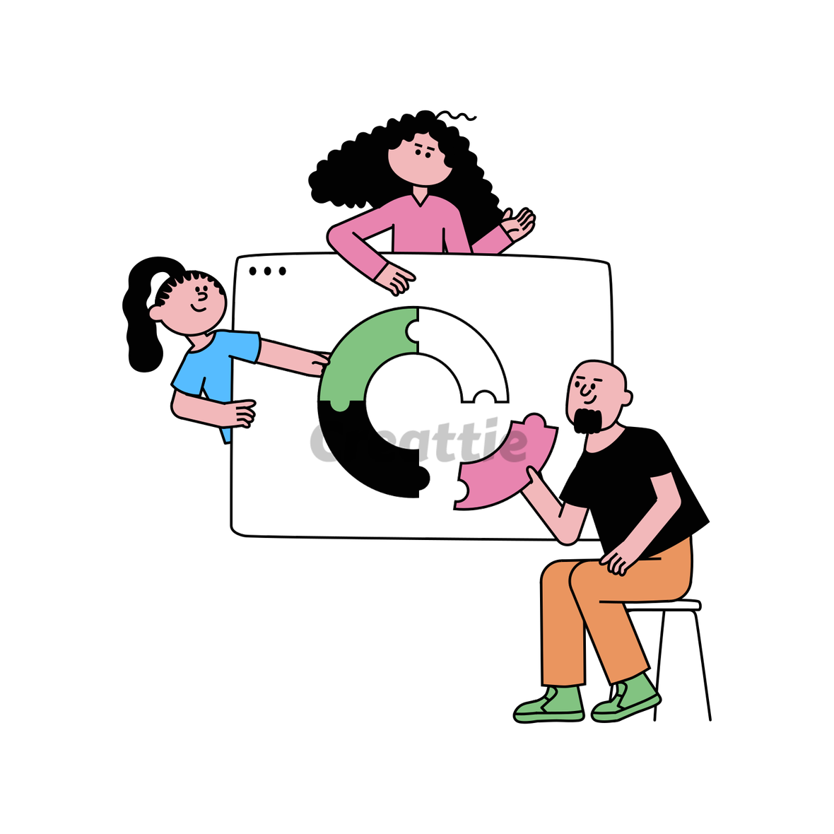Download Onboarding Puzzle Illustration in SVG & PNG