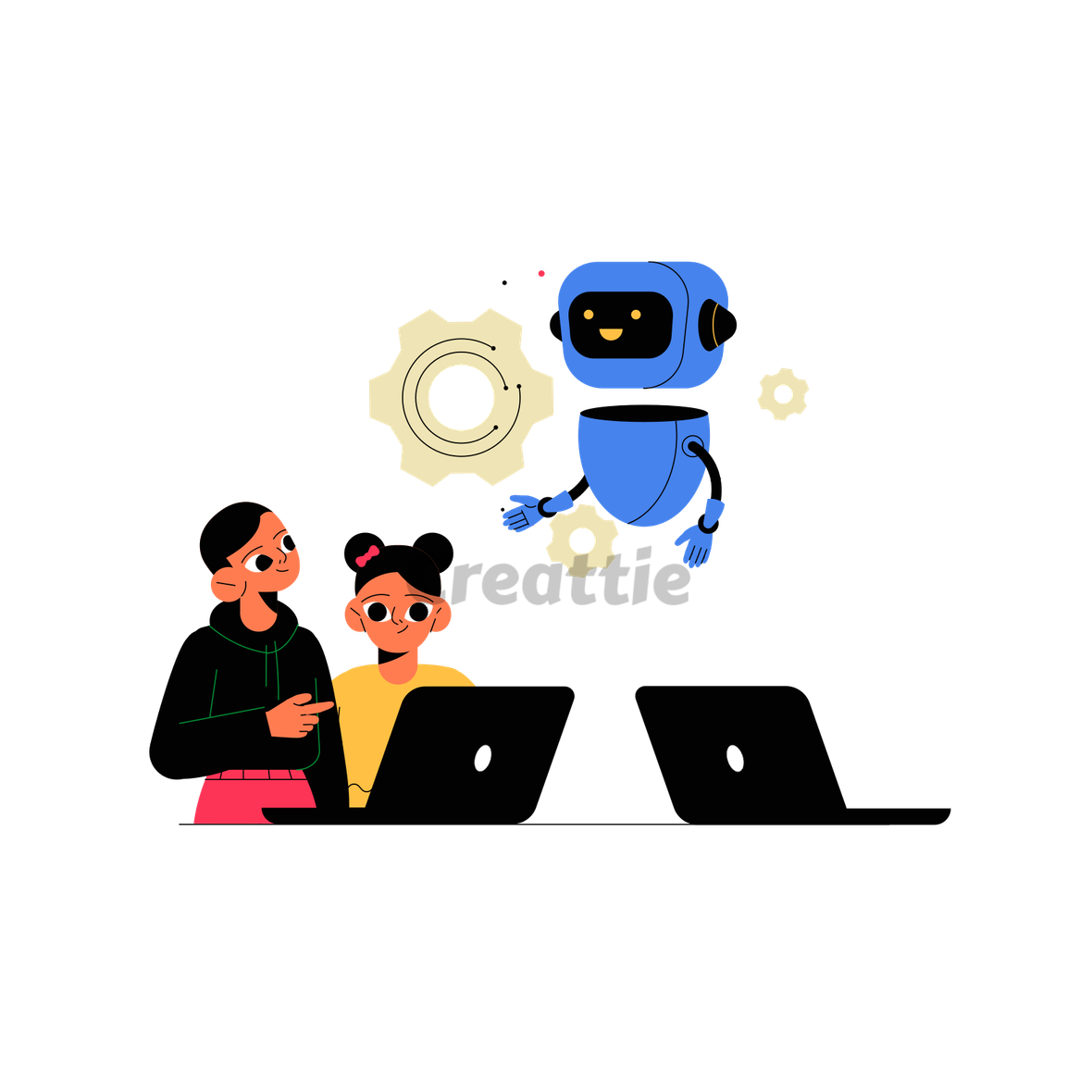 Download Robotics Students Illustration in SVG & PNG