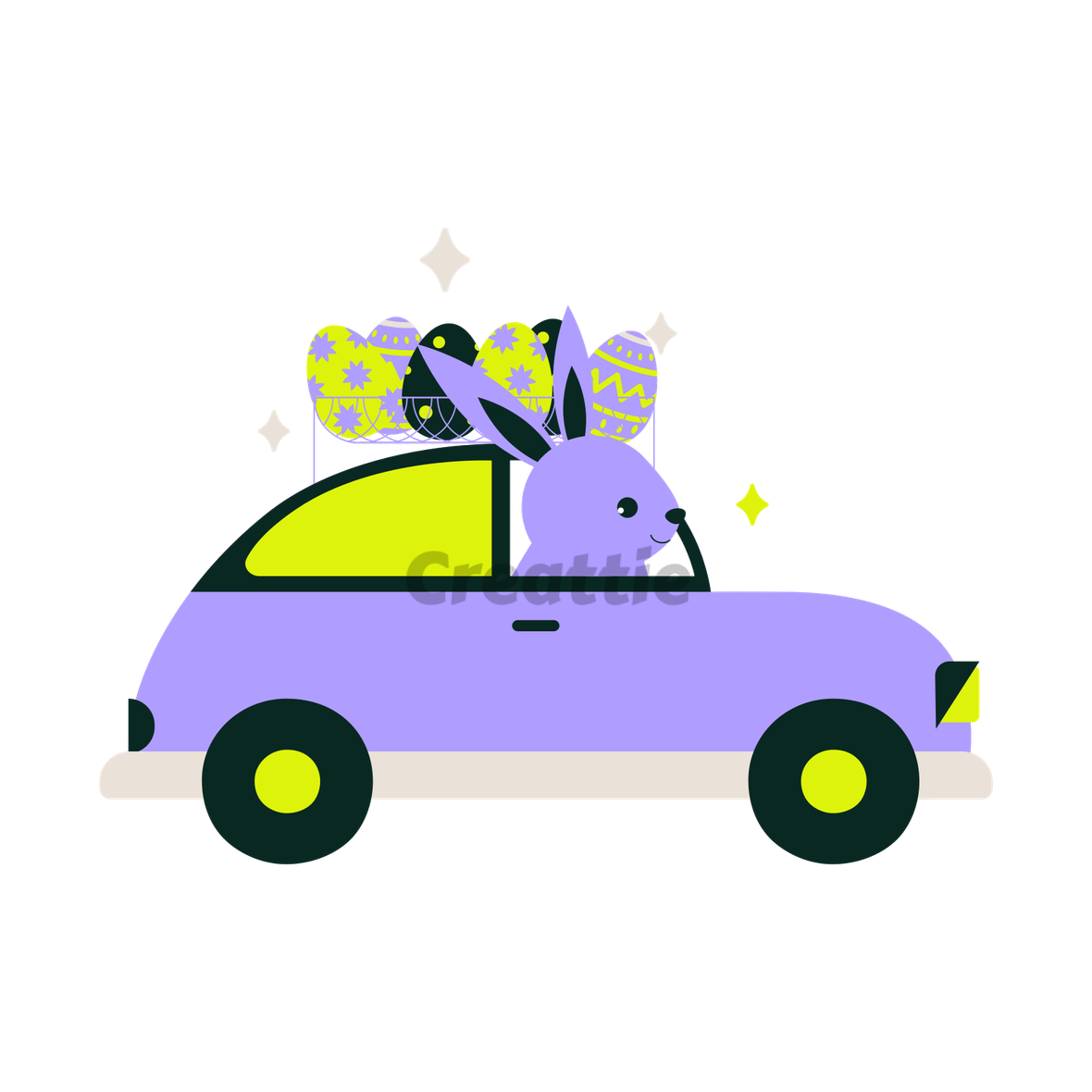Download Easter Bunny Delivery Illustration in SVG & PNG