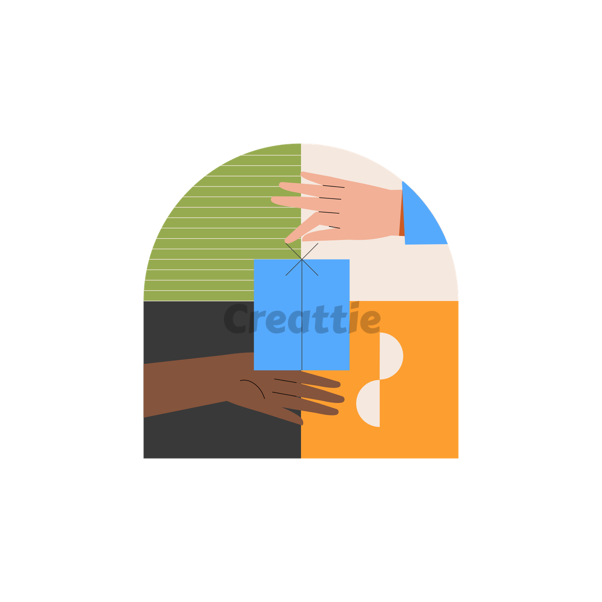 Download Gift Handover Illustration in SVG & PNG