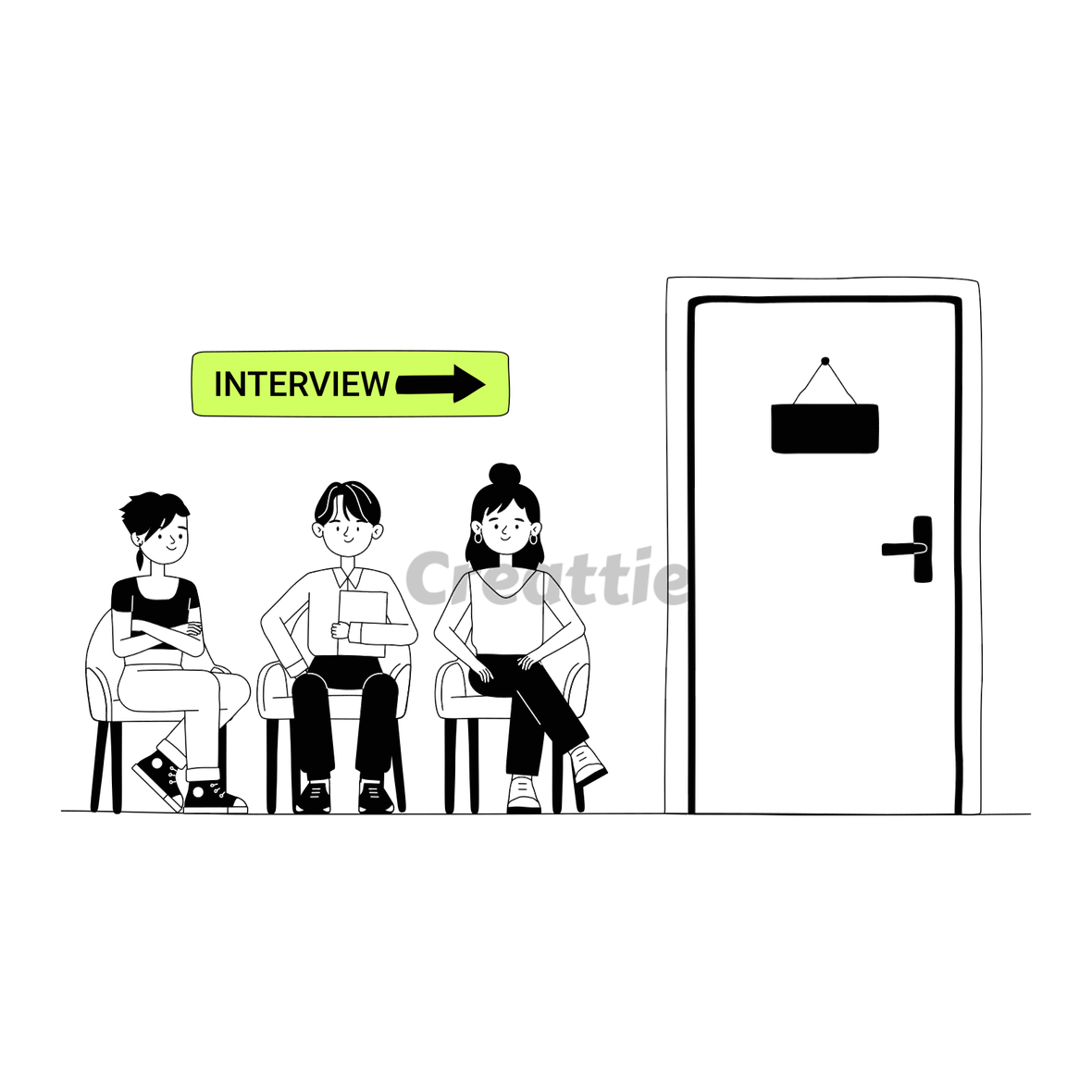 Download Interview Waiting Room Illustration in SVG & PNG