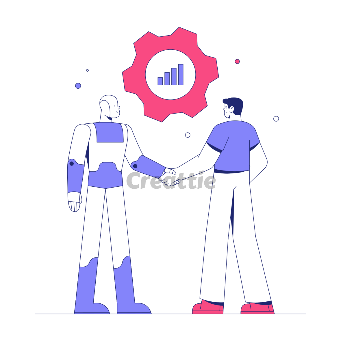 Download Human-AI Collaboration Illustration in SVG & PNG
