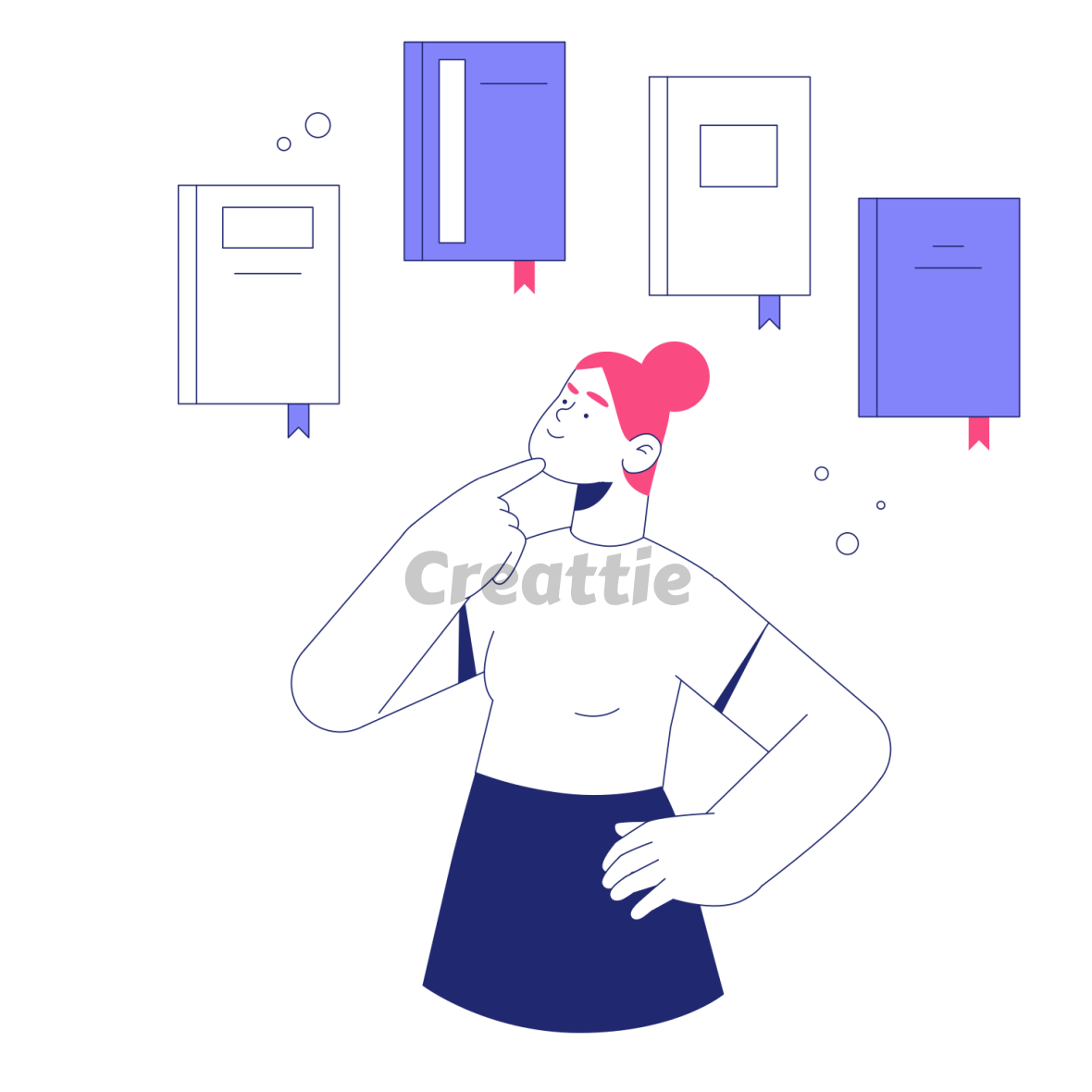 Download Choosing Book Illustration in SVG & PNG