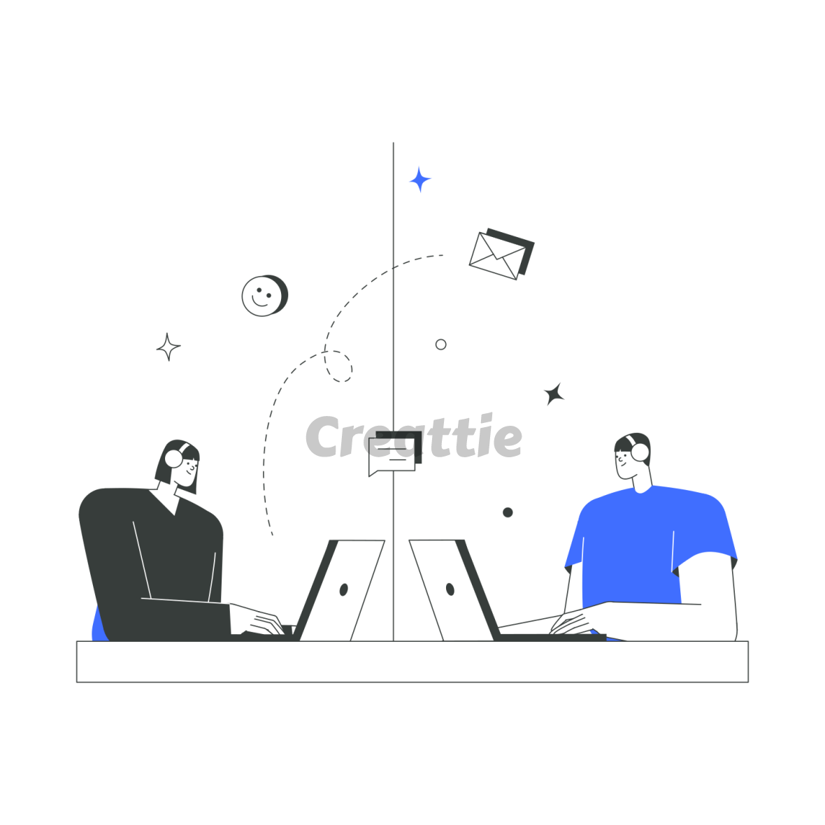 Download Work Chat Illustration in SVG & PNG