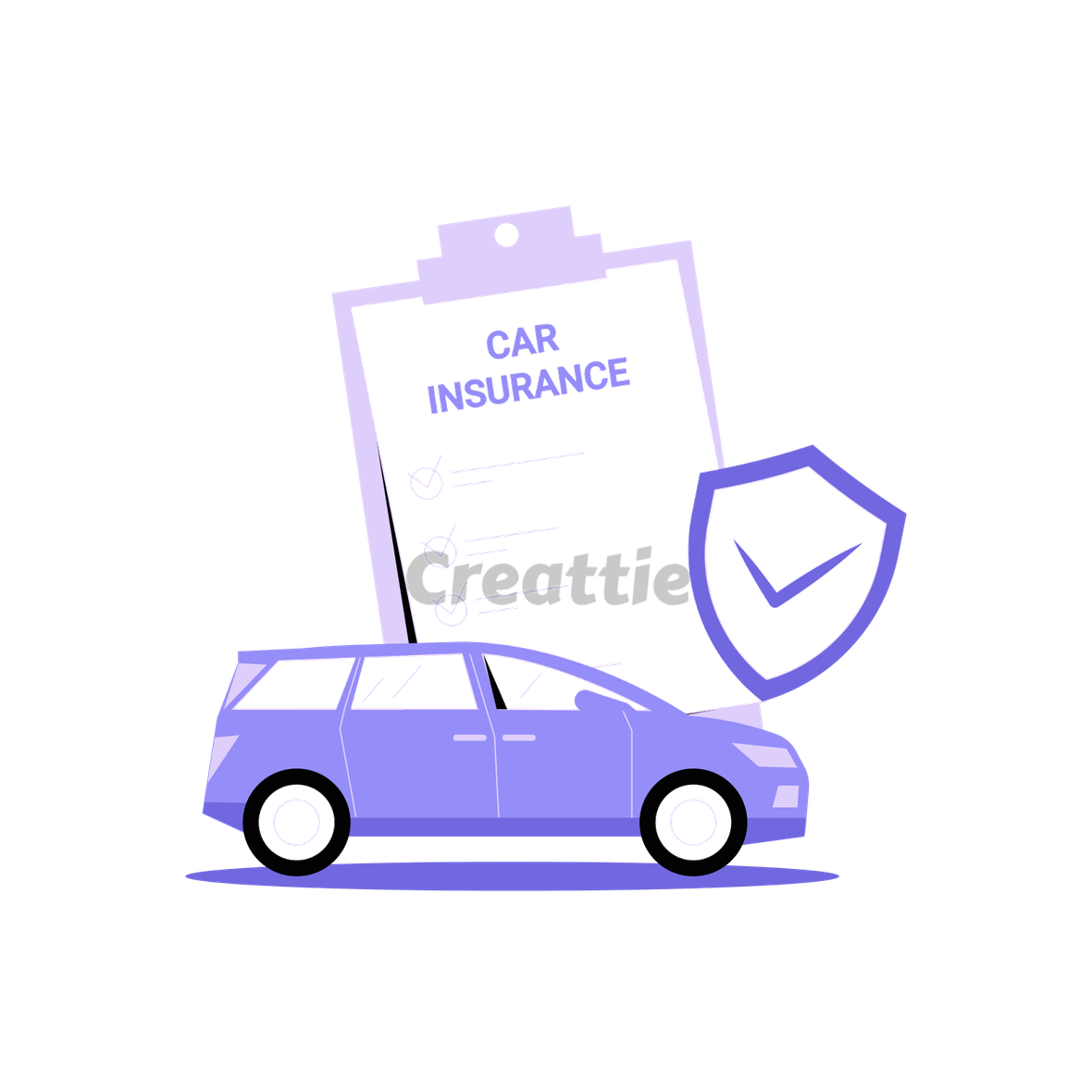 Download Car Insurance Checklist Illustration in SVG & PNG