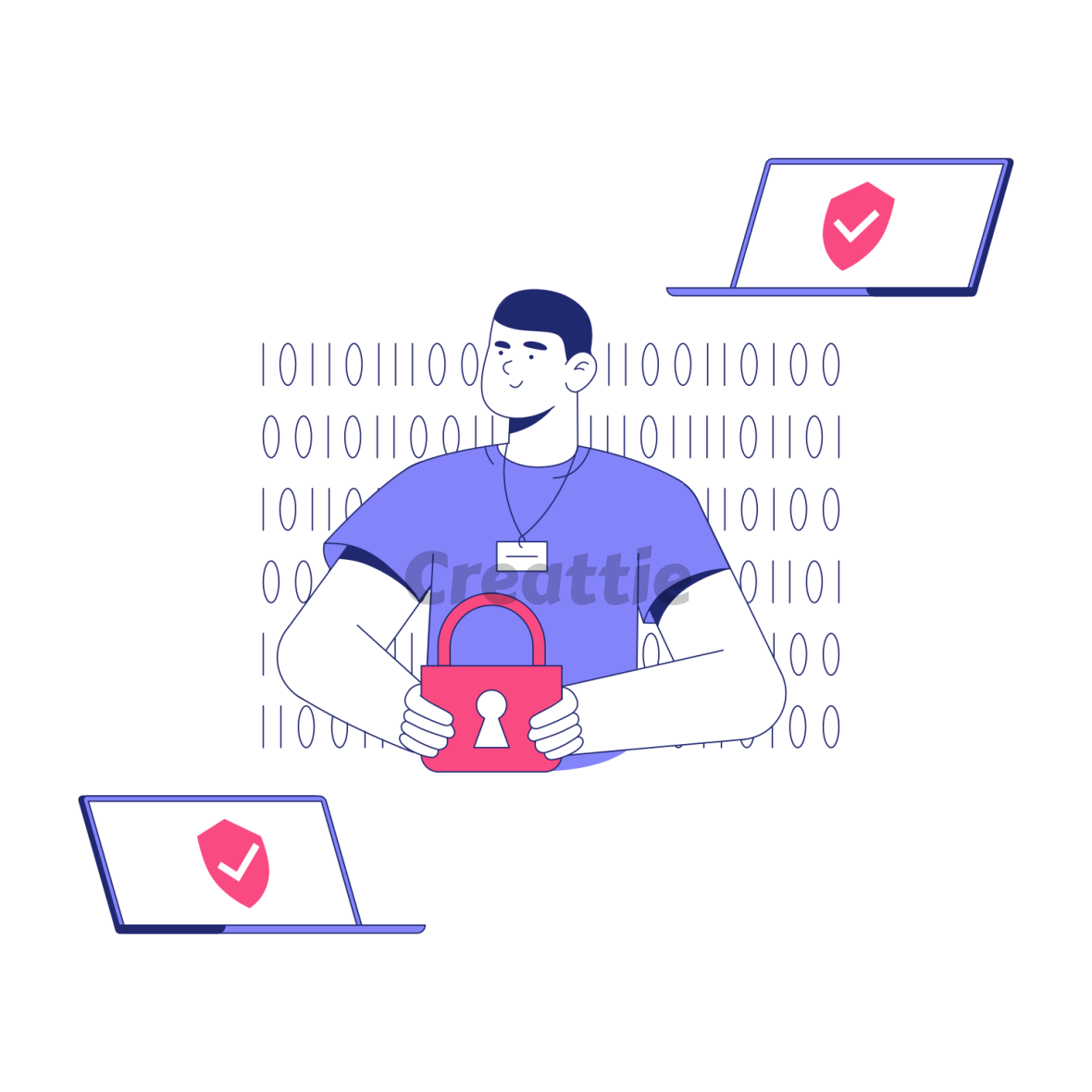 Download Cybersecurity Engineer Illustration in SVG & PNG