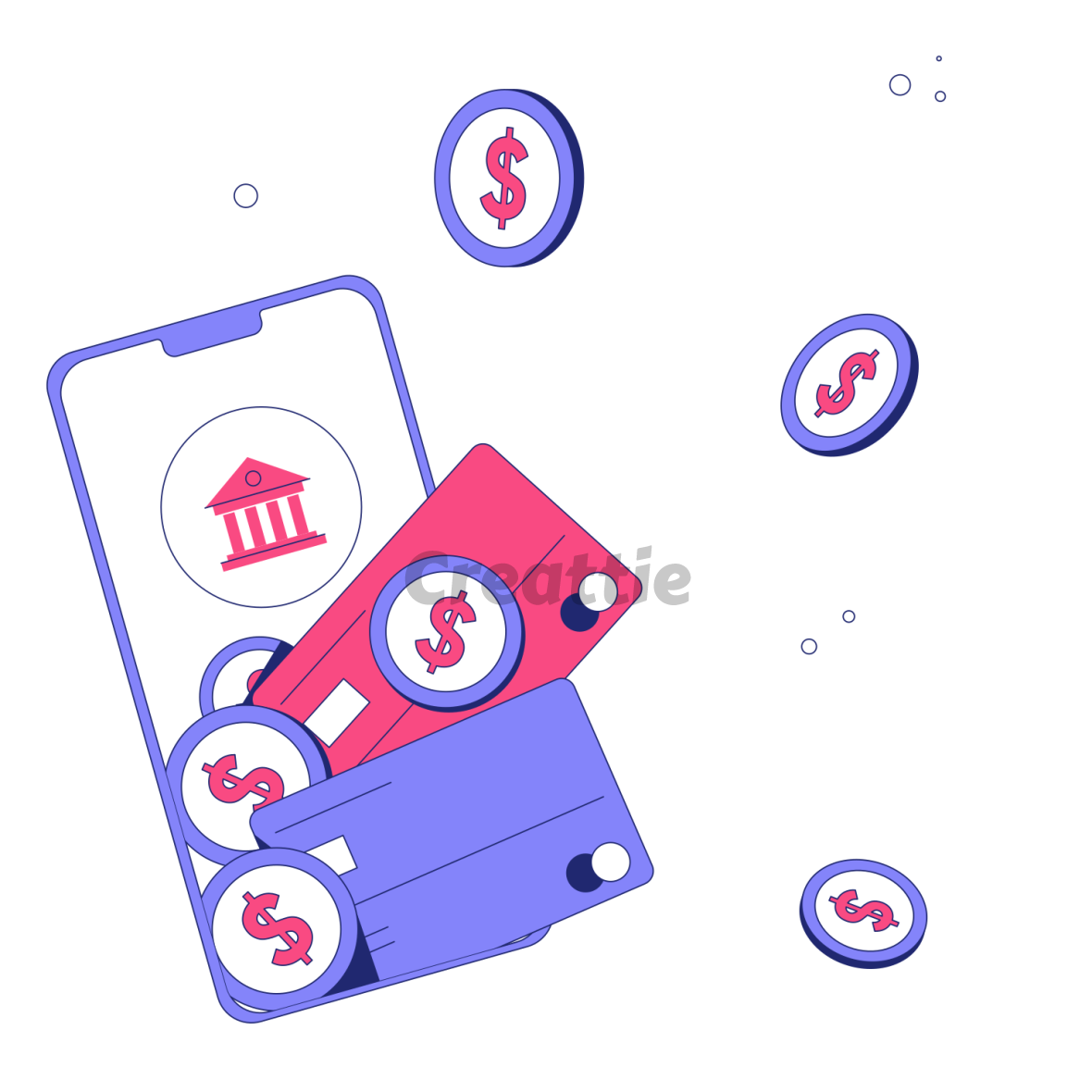 Download Banking Cards Illustration in SVG & PNG